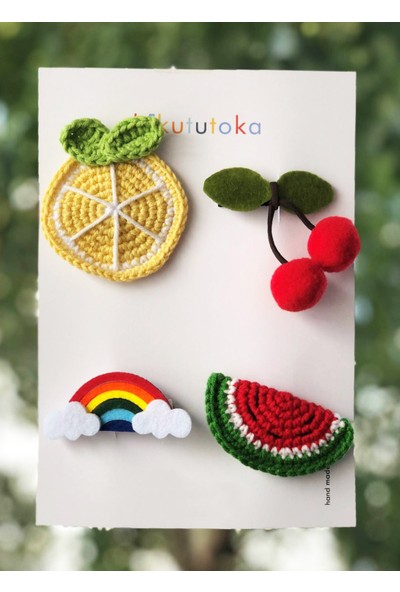 Lezzetli Meyveler Örgü Klips Set