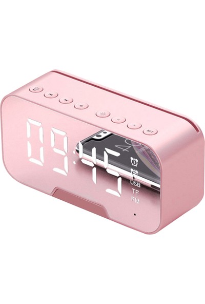 F Fityle Bluetooth 5.0 Hoparlör Fm Radyo Aynası LED Çalar Saat USB Şarj Cihazı Ev Pembe (Yurt Dışından) F Fityle Bluetooth 5.0 Hoparlör Fm Radyo Aynası LED Çalar Saat USB Şarj Cihazı Ev Pembe (Yurt Dışından)