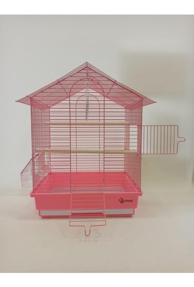Dayang Iki Kapılı Çatılı Kuş Kafesi 35 x 28 x 46 Pembe Dayang Iki Kapılı Çatılı Kuş Kafesi 35 x 28 x 46 Pembe