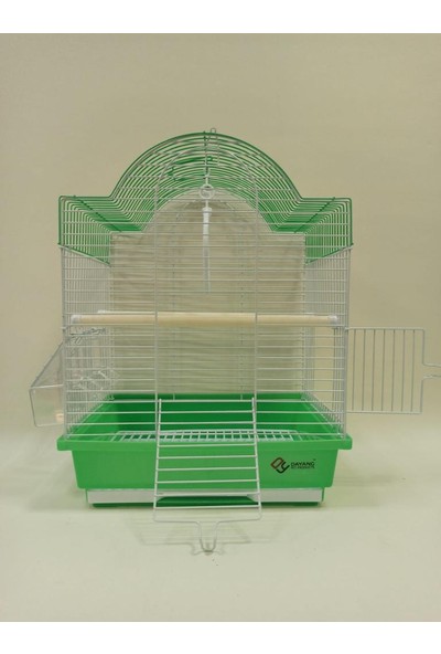 Dayang Iki Kapılı Kubbeli Kuş Kafes Yeşil 28,5 x 38 cm