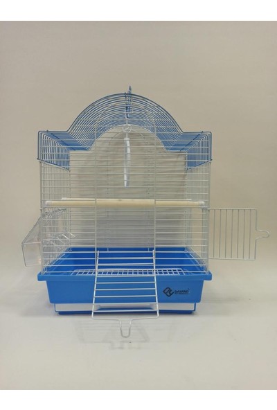 Dayang Iki Kapılı Kubbeli Kuş Kafes Mavi 28,5 x 38 cm