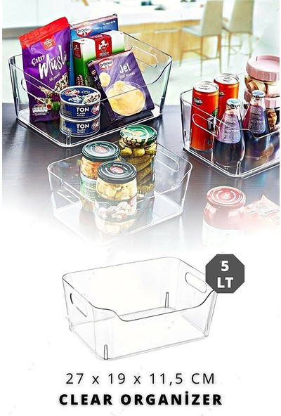 3 Adet Handy Buzdolabı & Dolap Içi Düzenleyici Organizer 1,5 Lt 18 x 13,5 x 6 cm