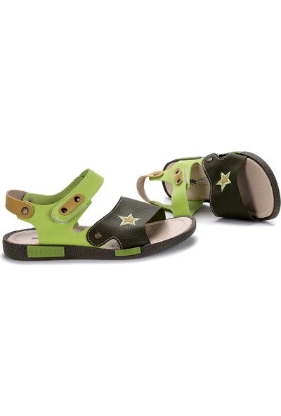 Kiko Kids Şb 2243-50 Günlük Erkek Çocuk Sandalet Terlik Haki - Yeşil
