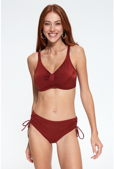 No Gossip Göğüs Pedli Toparlayıcı Bikini Takım 227232 Tarçın