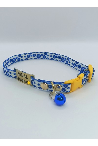Pet Love Forever Nazar Boncuklu İsimli Kedi Tasması 19-32 cm M Pet Love Forever Nazar Boncuklu İsimli Kedi Tasması 19-32 cm M