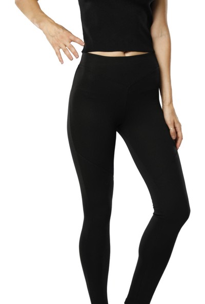 Besttrend Kadın Siyah Süet Tayt