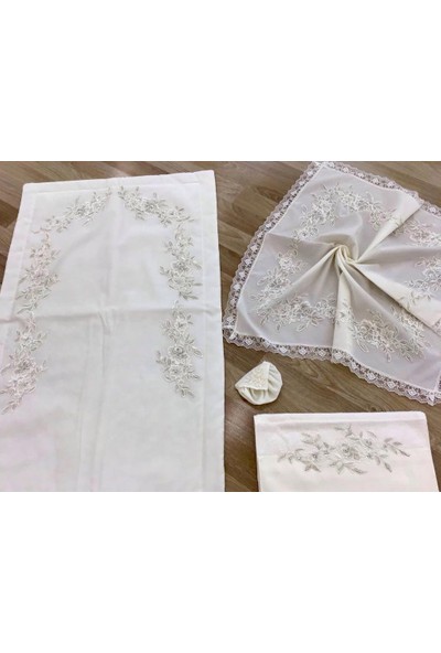 Çeyiz Diyarı Fransız Güpürlü Sahra Seccade Seti