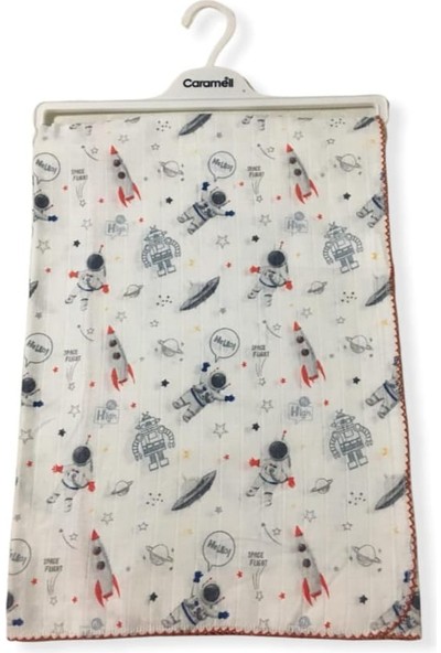 Caramell Müslin Örtü Gri - Turuncu