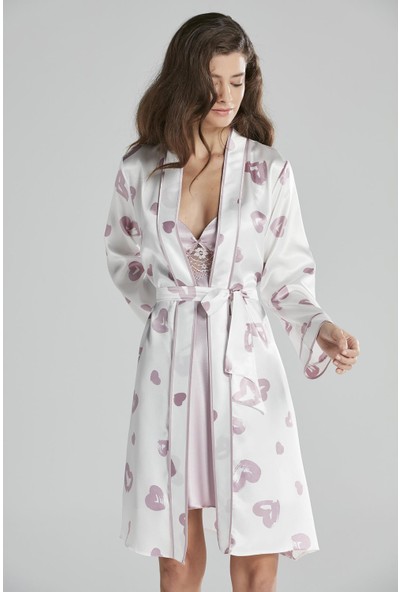 Pierre Cardin Saten Emprime Gecelik & Sabahlık Takım - 2406