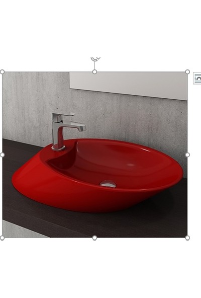 Bocchi Vessel Yatay Çanak Lavabo 72 cm Kırmızı