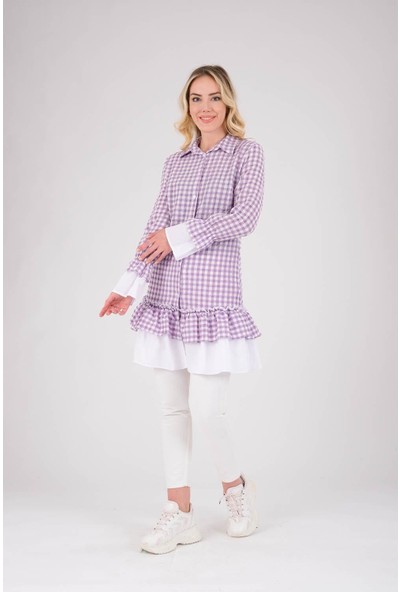 Meys Ekose Etek Kol Detaylı Gömlek