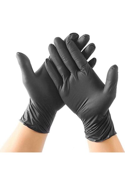 Dolphin Nitril Eldiven Siyah Gıdaya Uygun Çok Amaçlı) 100'LÜ Pudrasız L