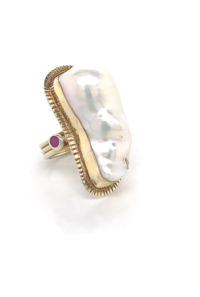 Birinci 1926 925 Ayar Gümüş Barok İnci Yüzük