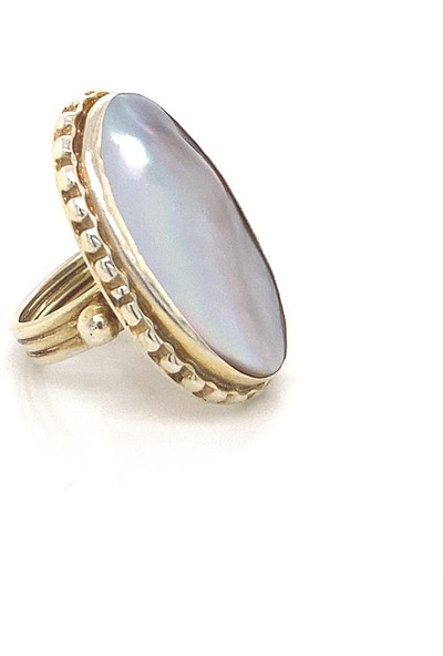 Birinci 1926 925 Ayar Gümüş Renkli İnci Kadın Yüzük