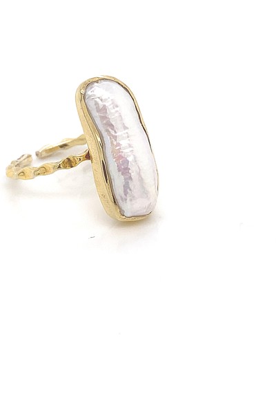 Birinci 1926 925 Ayar Gümüş Barok İnci Kadın Yüzük