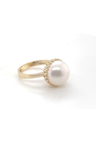 Zümrüt Kuyumculuk 14 Ayar Altın İnci Kadın Yüzük Zümrüt Kuyumculuk 14 Ayar Altın İnci Kadın Yüzük