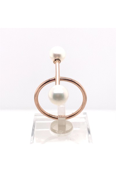 Zümrüt Kuyumculuk 14 Ayar Rose Altın Denge Model İnci Kadın Yüzük Zümrüt Kuyumculuk 14 Ayar Rose Altın Denge Model İnci Kadın Yüzük