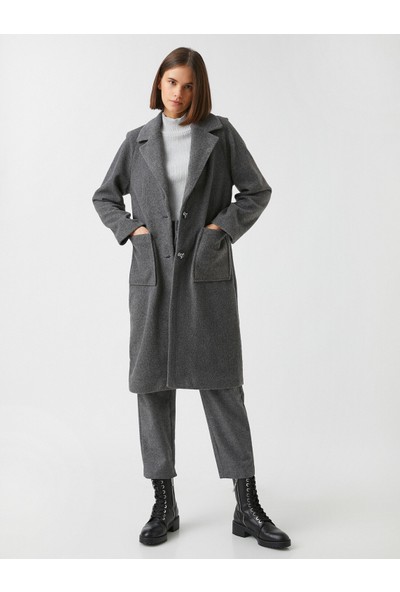 Koton Katlı Yaka Uzun Kaban
