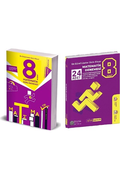 Matsev Yayıncılık 8. Sınıf Matematik Soru Bankası ve 24'lü Matematik Deneme Sınavı