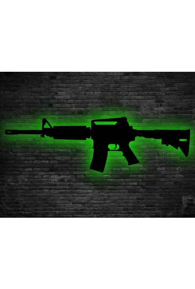 Dekor Hediyelik M4A1 Ledli Ahşap Tablo