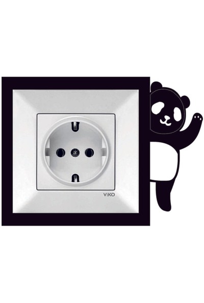 Turuncu Lazer El Sallayan Panda Temalı Priz Çerçevesi Turuncu Lazer El Sallayan Panda Temalı Priz Çerçevesi