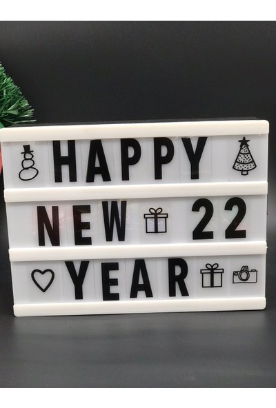 Kent Bazaar Yılbaşına Özel Işıklı Harfli Dekoratif LED Pano Lightbo x (Küçük)