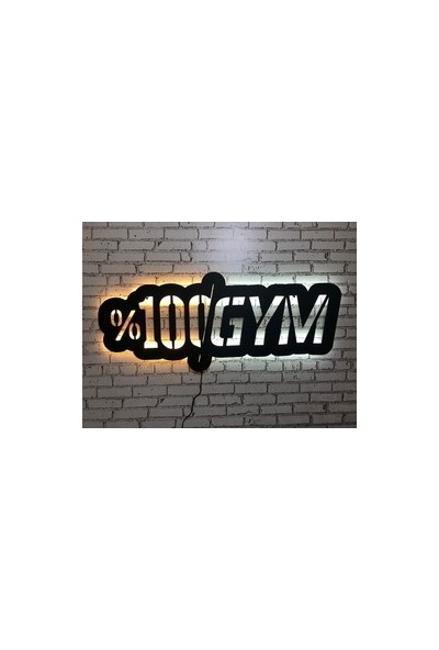 Dekor Hediyelik GYM Ledli Ahşap Tablo