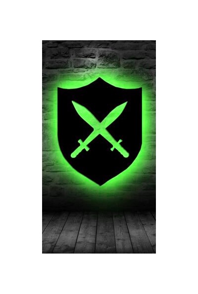 Dekor Hediyelik Kalkan Ledli Ahşap Tablo