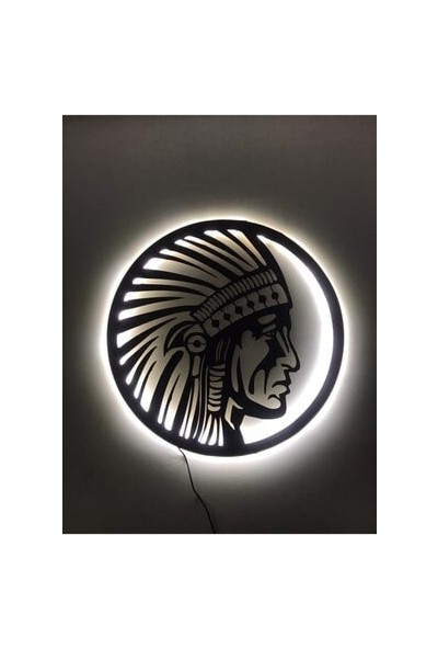 Dekor Hediyelik Kızıl Dereli Ledli Ahşap Tablo