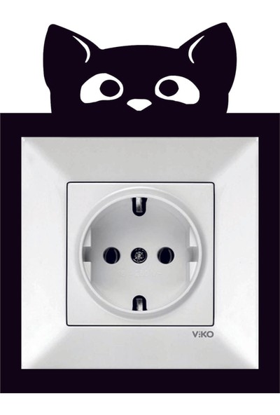 Turuncu Lazer Şaşkın Kedi Temalı Priz Çerçevesi