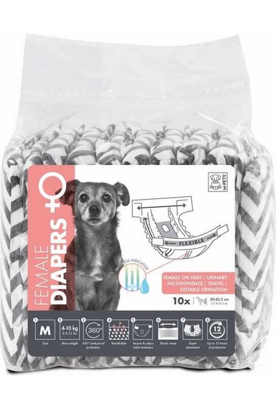 M-Pets M-Pets Diapers Dişi Köpekler Için Külot (M) 10LU M-Pets M-Pets Diapers Dişi Köpekler Için Külot (M) 10LU