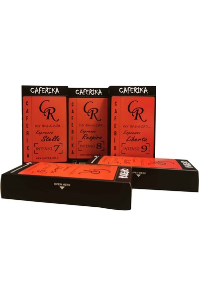 Caferika Nespresso Uyumlu Alüminyum Kapsül Kahve 5 x 10 Caferika Nespresso Uyumlu Alüminyum Kapsül Kahve 5 x 10