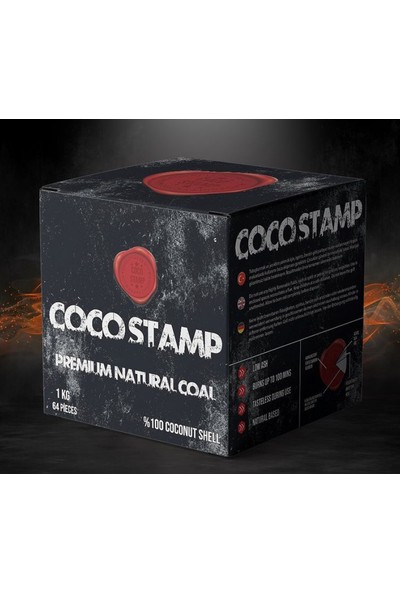 Coco Stamp 1 kg Nargile Kömürü Coco Stamp 1 kg Nargile Kömürü