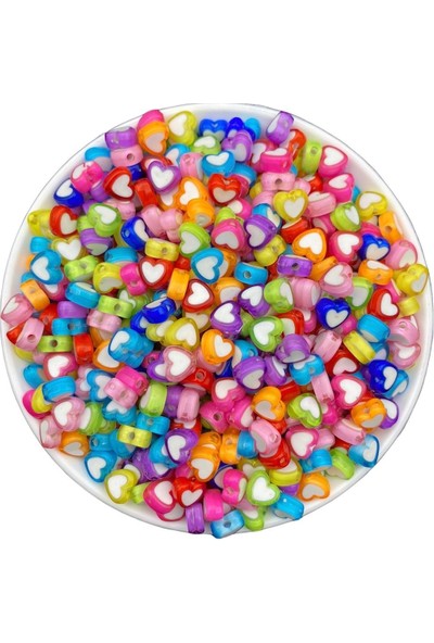 Hedef Bijuteri 25 gr Içi Beyaz Karışık Renkli 8mm Kalp Model Akrilik Boncuk ,takı Yapım Boncuğu (25GR,~140 Adet) Hedef Bijuteri 25 gr Içi Beyaz Karışık Renkli 8mm Kalp Model Akrilik Boncuk ,takı Yapım Boncuğu (25GR,~140 Adet)