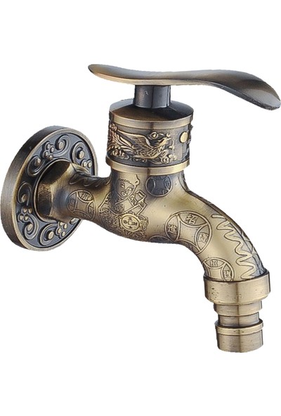 F Fityle Duvara Monte Dekoratif Bahçe Lavabo Bataryası - Bronz (Yurt Dışından)