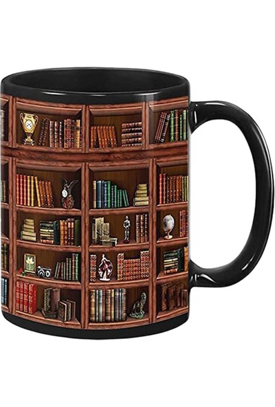 301-400ML Kahve Kupa Edebiyat C-Kolu Kütüphane Kupa Öğretmen Okuyucu Bookworm