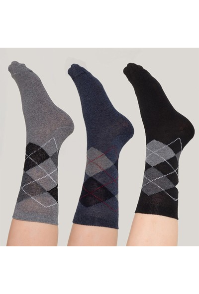 Vivamaison 3 Çift Unisex Baklava Desenli Pamuk Çorap Vivamaison 3 Çift Unisex Baklava Desenli Pamuk Çorap