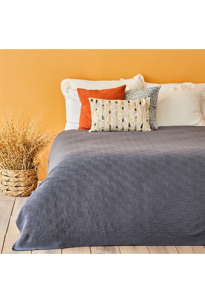 Bella Maison Rio Çift Kişilik Battaniye Antrasit (200X220 Cm)