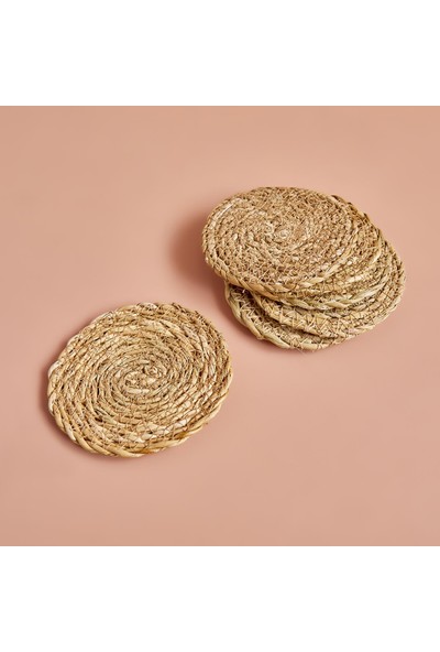 Bella Maison Rafe 6'lı Bardak Altlığı Naturel 10 cm