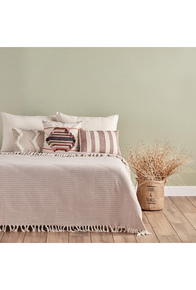 Bella Maison Lida Pamuklu Çift Kişilik Pike Bej (200x220 Cm)