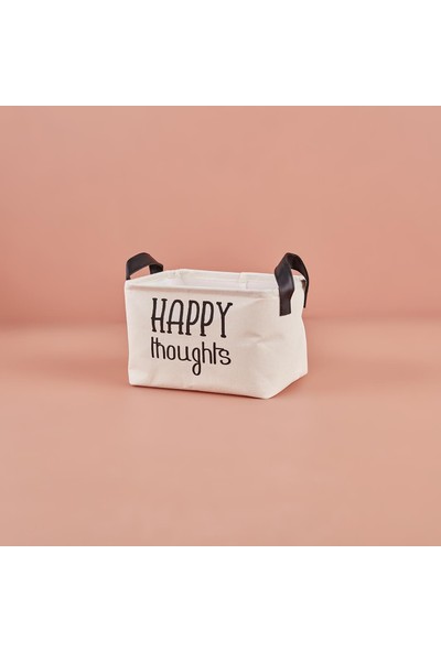 Bella Maison Happy Thoughts Dikdörtgen Sepet Beyaz (24X17X14 Cm)