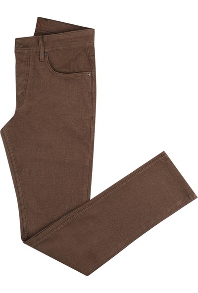 Jakamen Kahverengi Slim Fit 5 Cepli Düğmeli Erkek Spor Pantolon Jakamen Kahverengi Slim Fit 5 Cepli Düğmeli Erkek Spor Pantolon