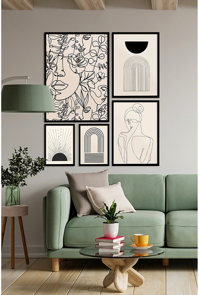 Özcanlar Çerçeve Çerçeveli Çoklu Tablo Çerçeveler Dekorasyon Ev Dekoru Konsept Siyah Çerçeveli
