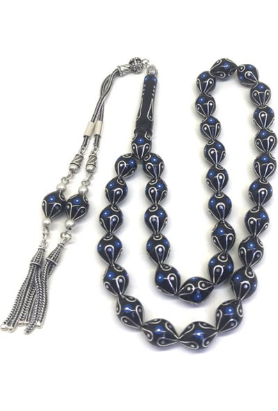 Tesbih Pasajı Özel Mavi Mineli Damla Içi Gümüş Model Oltu Taşı Tesbi Tesbih Pasajı Özel Mavi Mineli Damla Içi Gümüş Model Oltu Taşı Tesbi