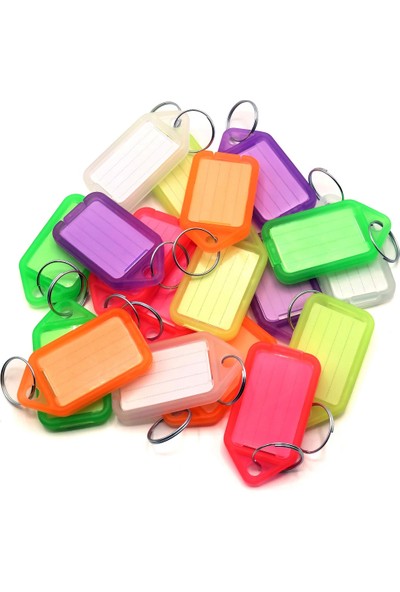 Ünsa Kapaklı Büyük Plastik Yazı Yazılabilen Anahtarlık 100 Adet