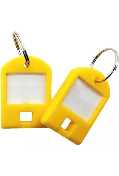 Ünsa Kare Plastik Yazı Yazılabilen Halka Anahtarlık 100 Adet