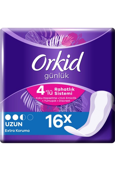 Orkid Günlük Ped Uzun 16 Adet Tekli Paket Orkid Günlük Ped Uzun 16 Adet Tekli Paket