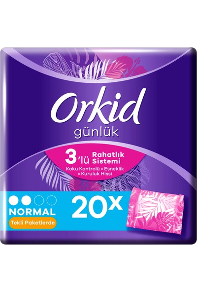 Orkid Günlük Ped Günlük Koruma 20 Adet Tekli Paketlerde