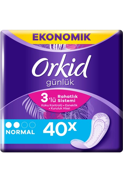 Orkid Günlük Ped Normal 40 Adet Ekonomik Paket Orkid Günlük Ped Normal 40 Adet Ekonomik Paket