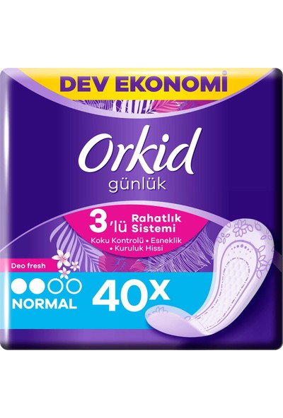 Orkid Günlük Ped Deofresh Normal 40 Adet Ekonomik Paket Orkid Günlük Ped Deofresh Normal 40 Adet Ekonomik Paket